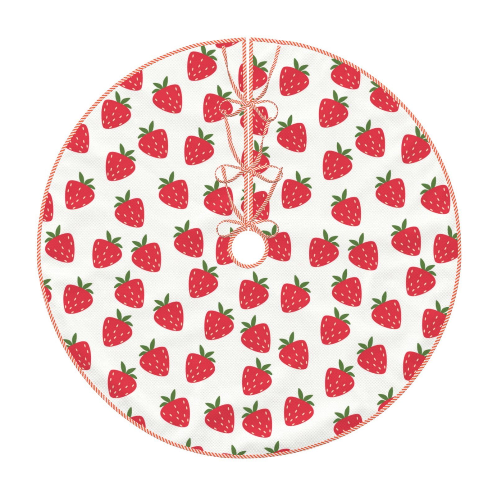 Fotbe Cartoon Strawberry Pattern Christmas Tree Skirt, Tree Skirts ...