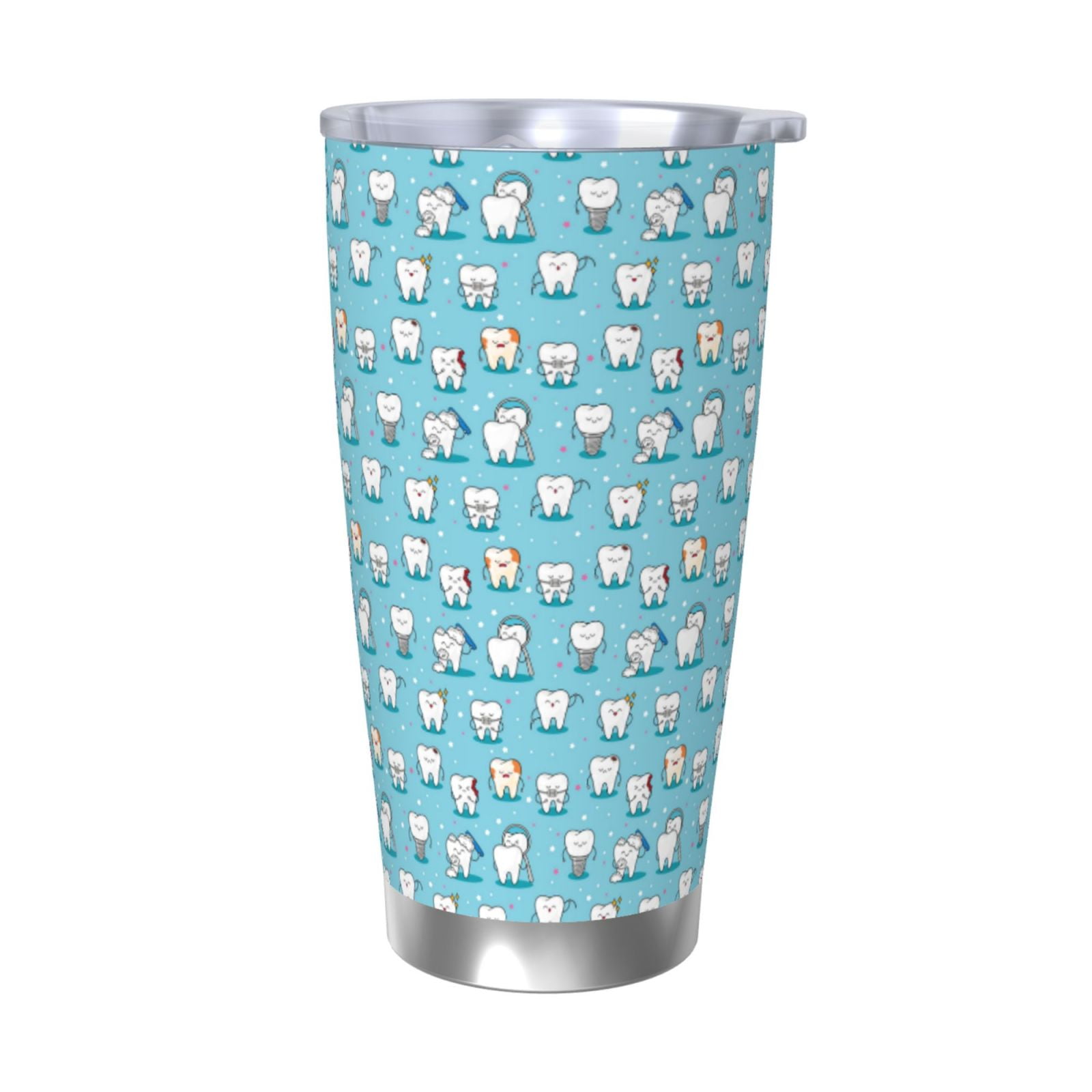 Fotbe Cartoon Teeth Pattern 20 oz Tumbler Stainless Steel Vacuum ...