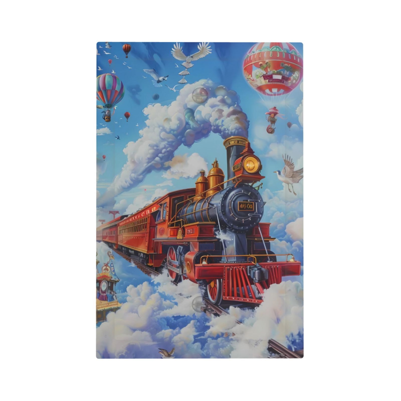 Fotbe Cartoon Train Hot Air Balloon Print Duplex Receptacle Wall Plate ...