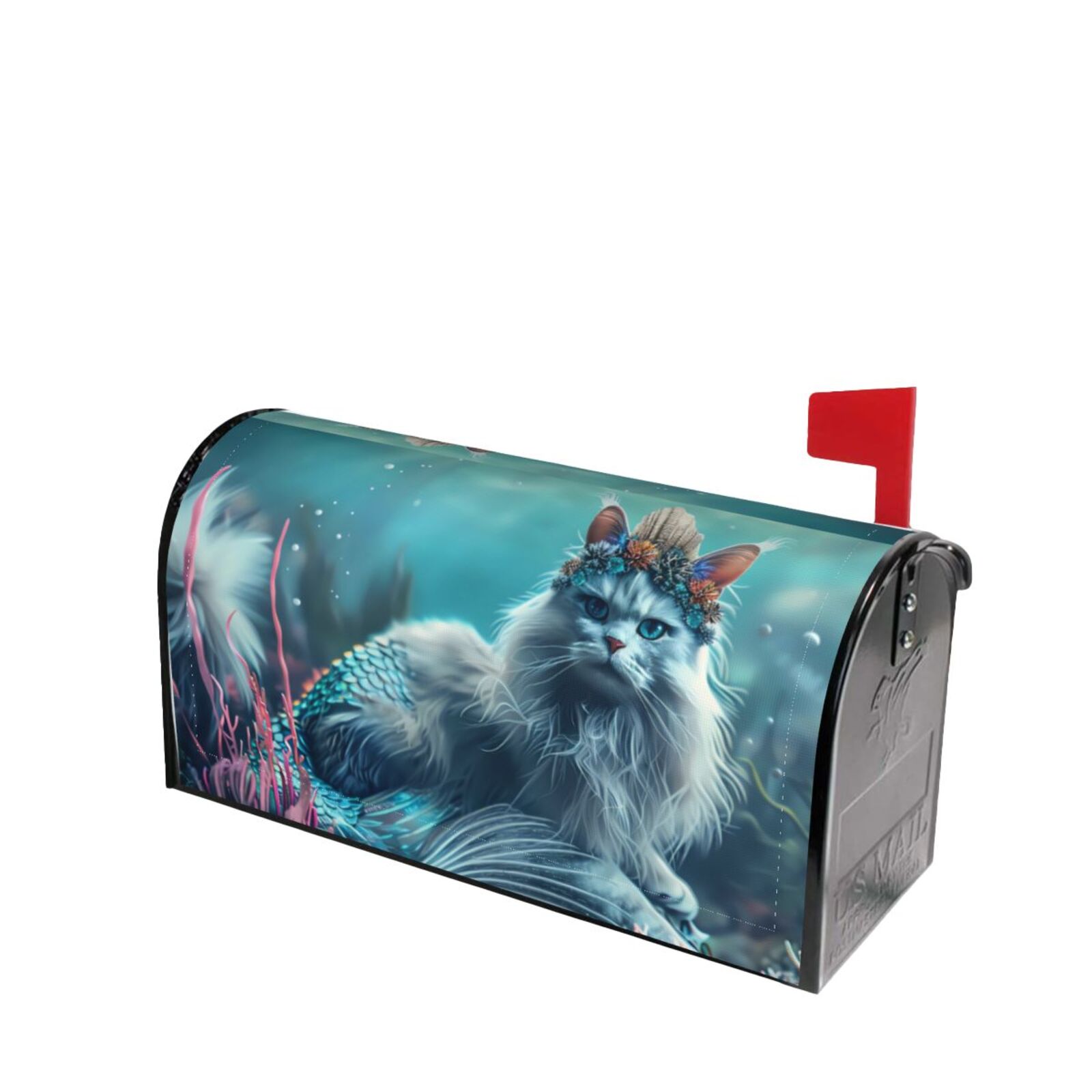 Fotbe Cat Underwater Fantasy Mailbox Covers Post Letter Box Cover ...