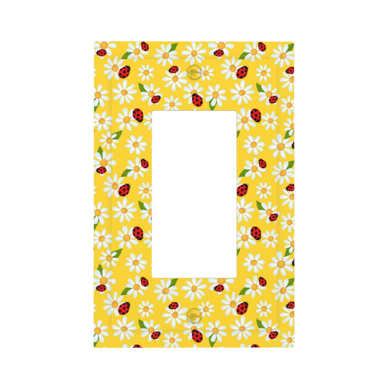 Fotbe Chamomile And Ladybug Print Duplex Receptacle Wall Plate, 1-Gang ...