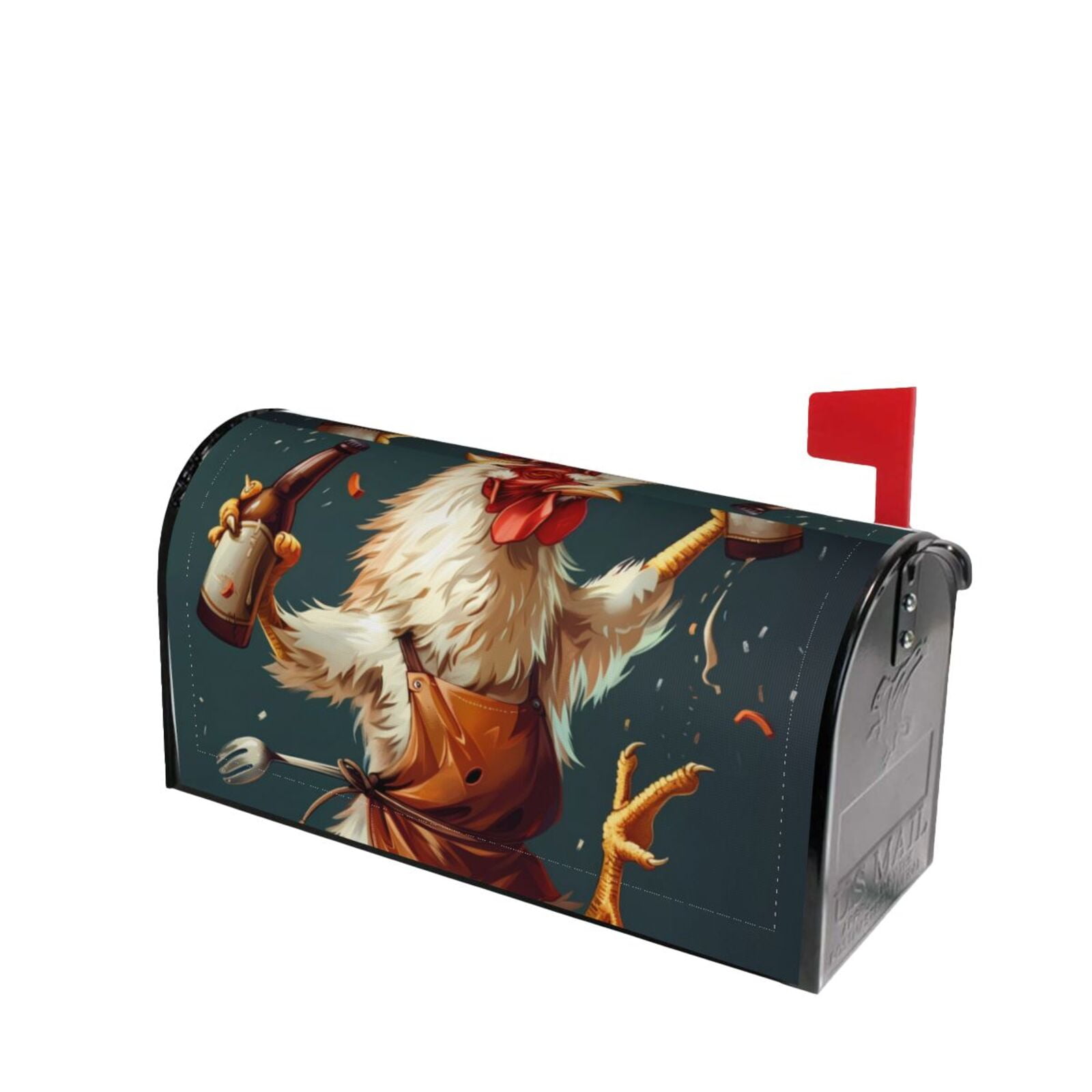 Fotbe Chef Chicken With Beer Bottles Mailbox Covers Post Letter Box ...