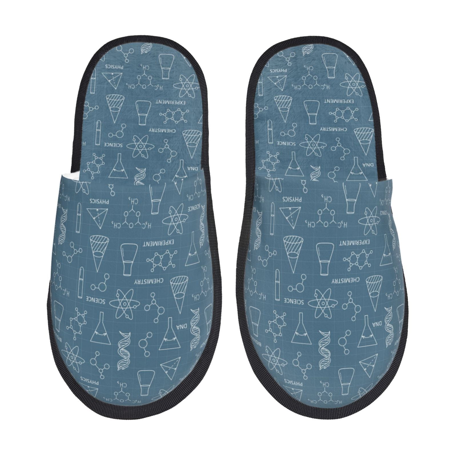 Fotbe Chemical Formulas And Objects Pattern Women's Fuzzy Slippers ...