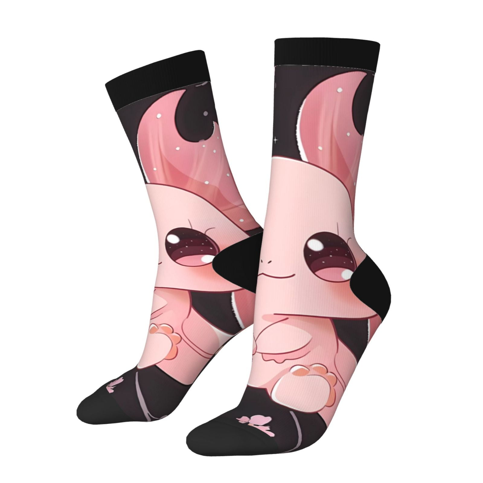 Fotbe Chibi Axolotl Sakura Fantasy Pattern Long Socks for Men & Women ...