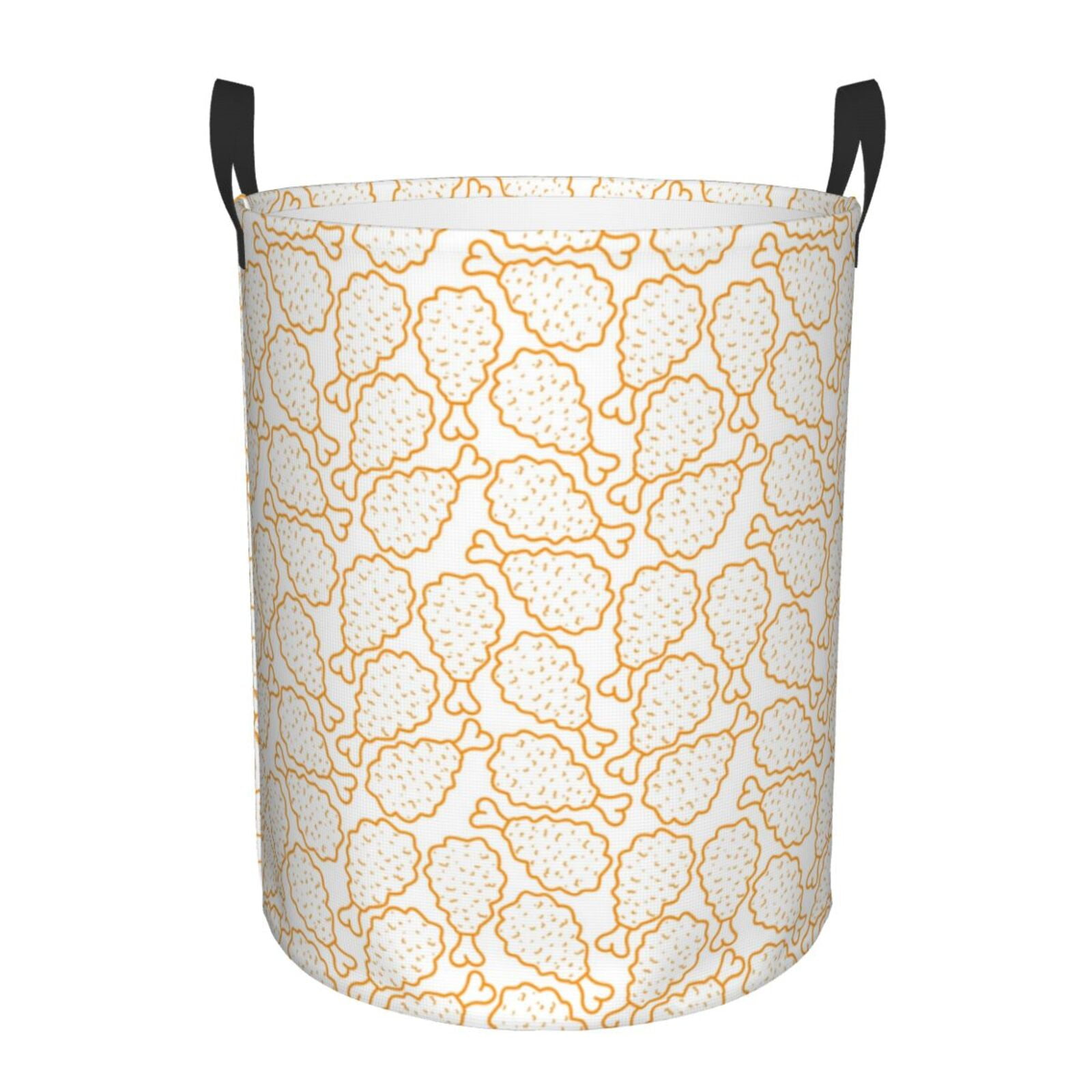 Fotbe Chicken Leg Pattern Laundry Basket with Handles, Waterproof Large ...