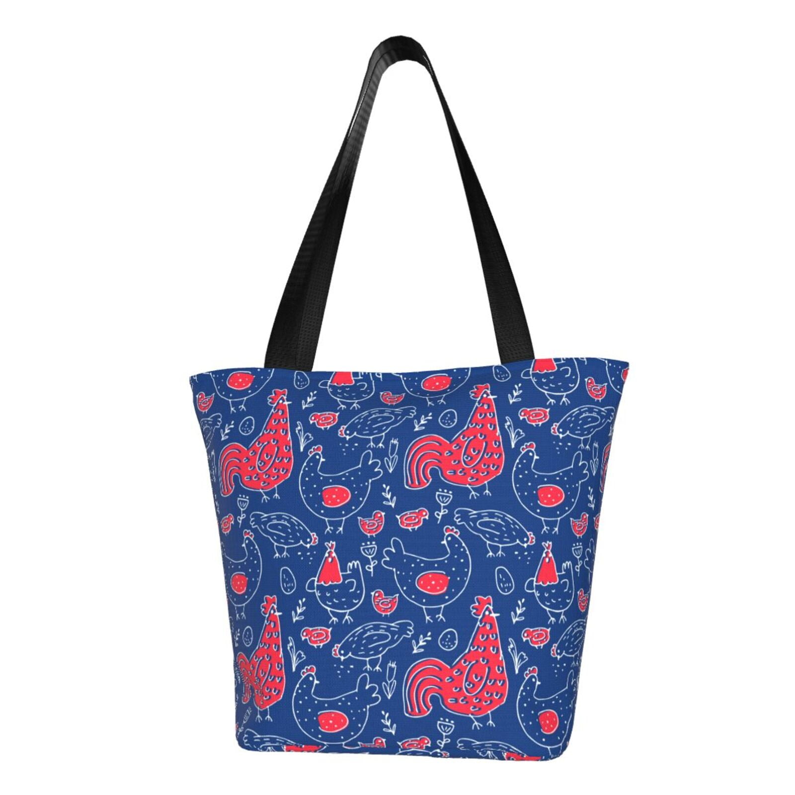Fun Animal Bag Fotbe Chicken And Rooster Pattern Beach Tote,Shoulder ...