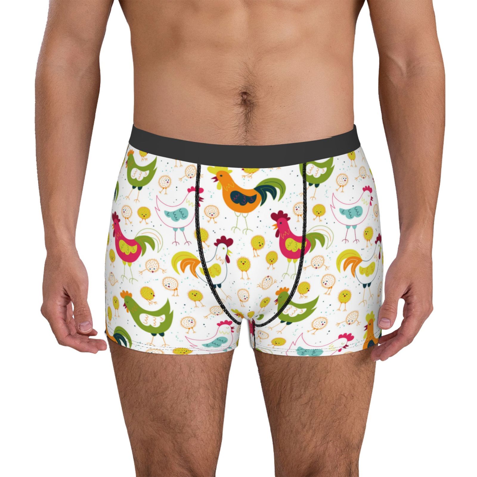 Fotbe Chickens A Men’s Total Support Pouch Boxer Briefs, X-Temp Cooling, Moisture-Wicking ...