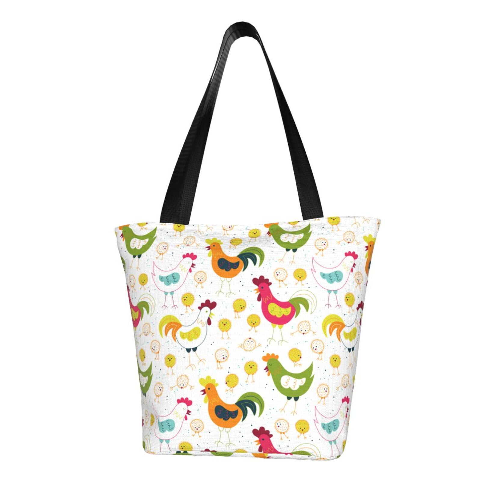 Fotbe Chickens A Pattern Beach Tote,Shoulder Handbag,Spacious Tote Bag ...