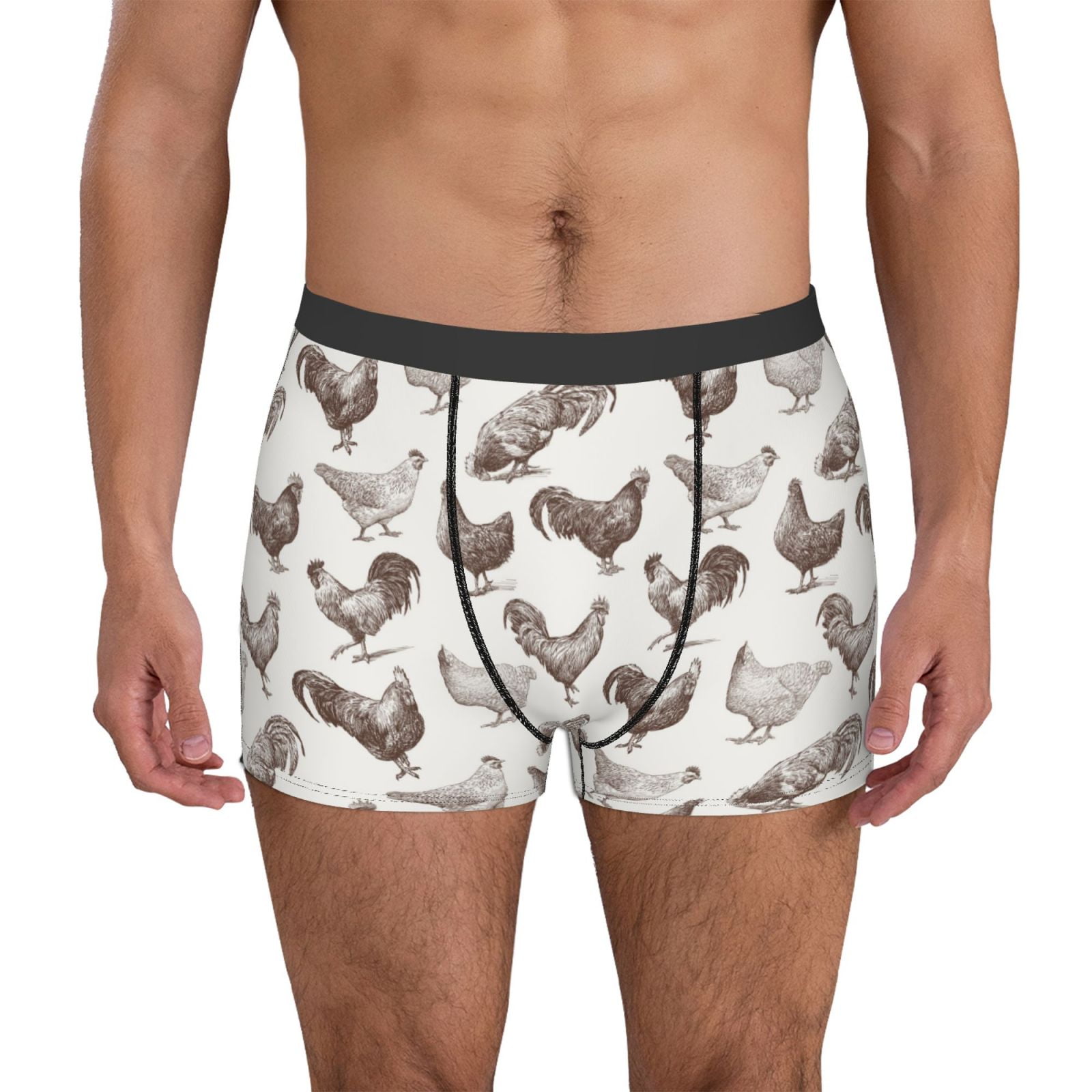 Fotbe Chickens Men’s Total Support Pouch Boxer Briefs, X-Temp Cooling, Moisture-Wicking ...
