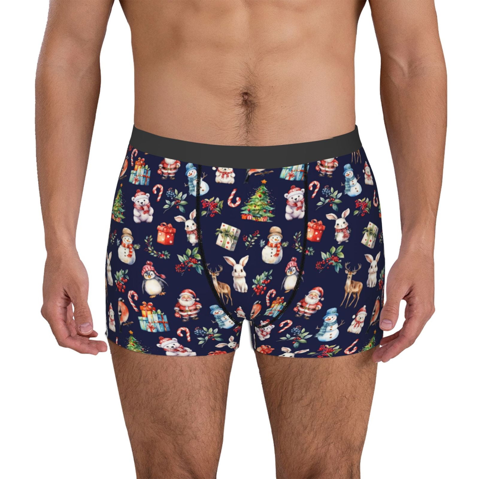 Fotbe Christmas Critters Delight Men’s Total Support Pouch Boxer Briefs ...