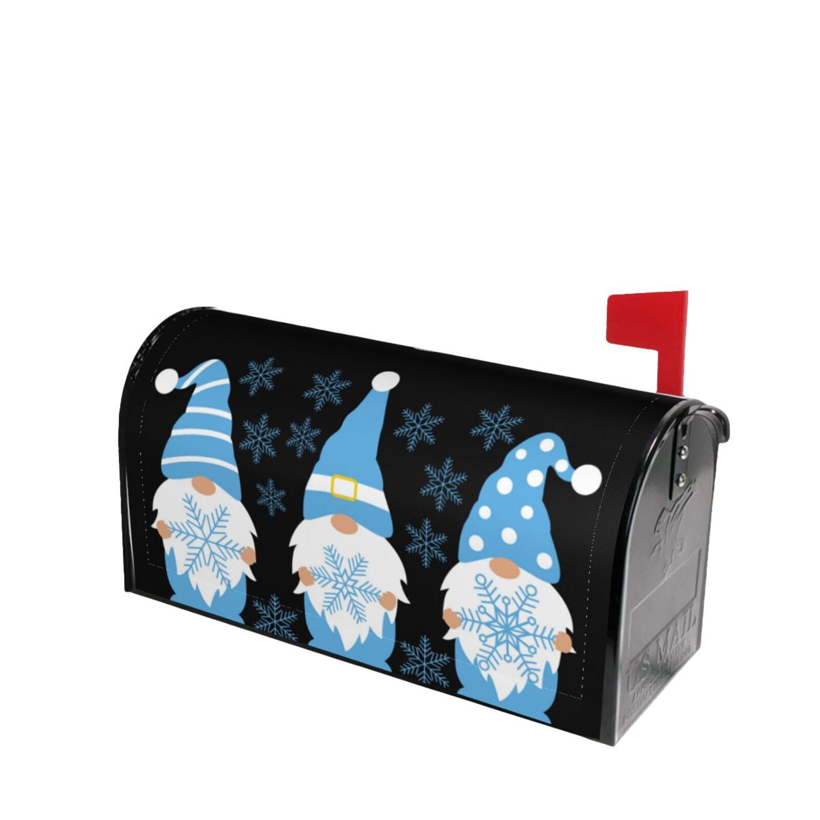 Fotbe Christmas Gnome Snowflake Mailbox Covers Post Letter Box Cover ...