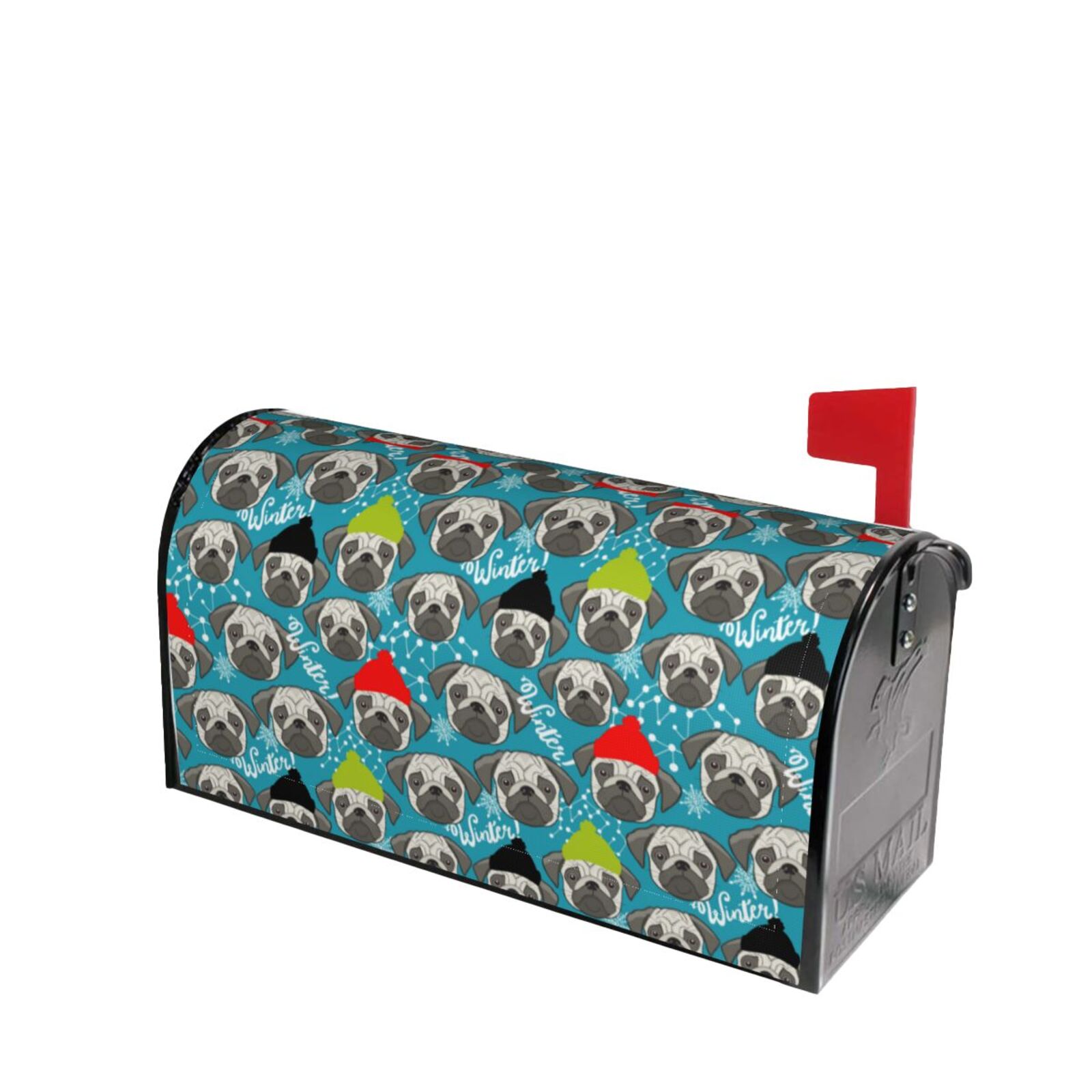 Fotbe Christmas Hat Cute French Bulldog Mailbox Covers Post Letter Box ...