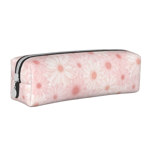 Fotbe Chrysanthemum Pattern Leather Pencil Case, Pencil Pouch with ...