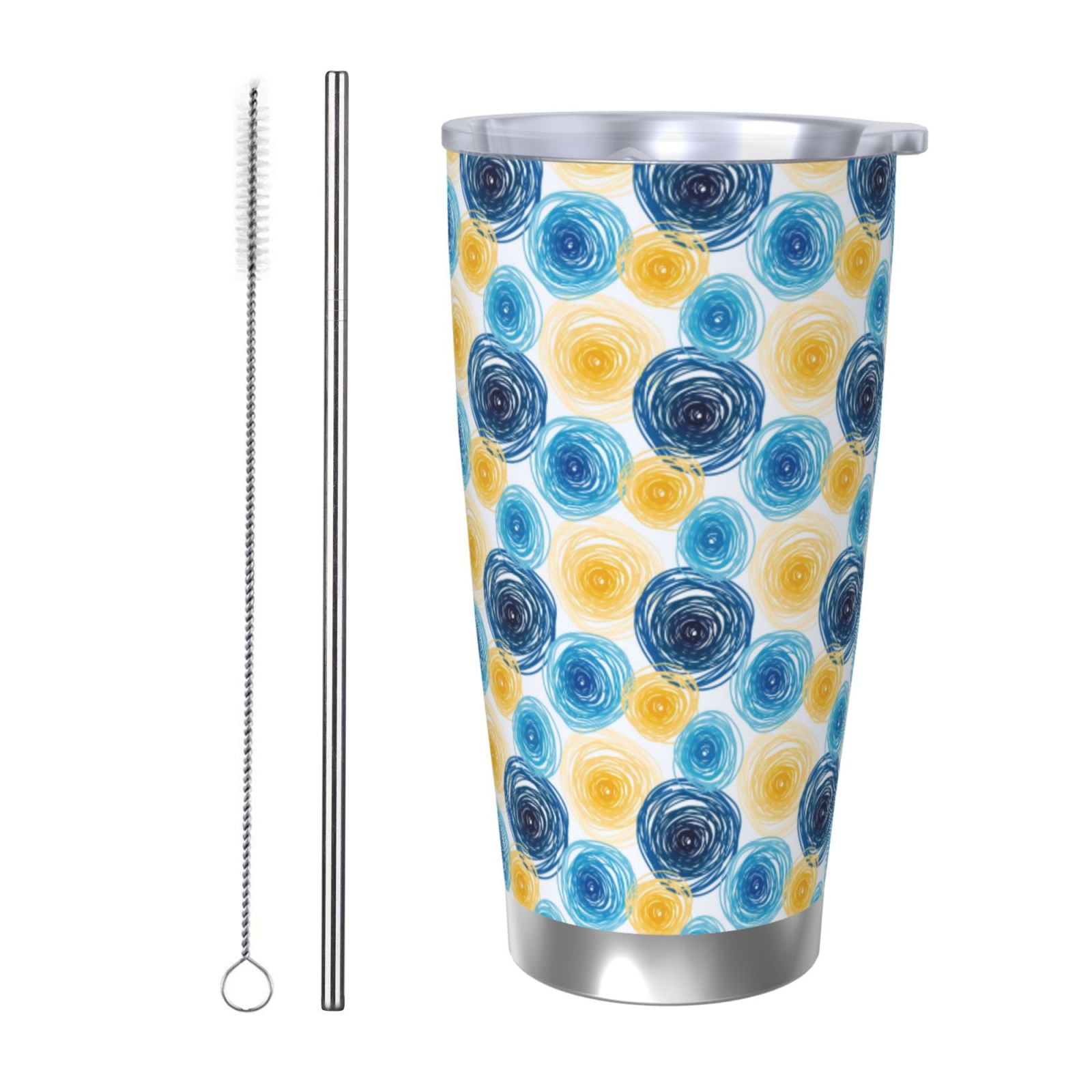 Fotbe Circular Pattern 20 oz Tumbler Stainless Steel Vacuum Insulated ...
