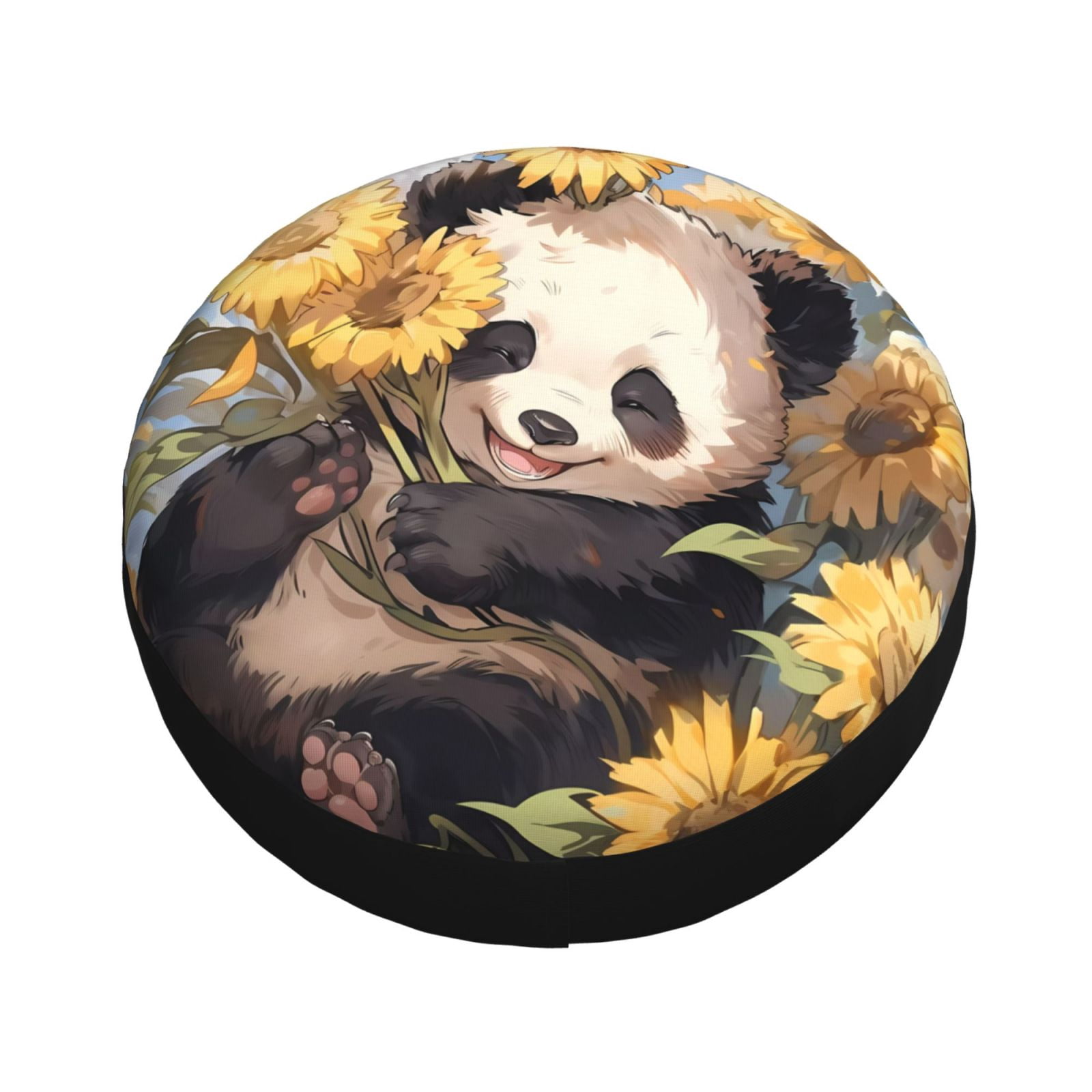 Fotbe Clear Sky Cute Sunflower Panda Spare Tire Cover Thickening ...