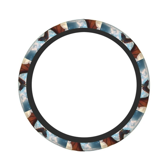 Fotbe Clear Sky Mountain Red Dragon for Steering Wheel Cover Universal ...