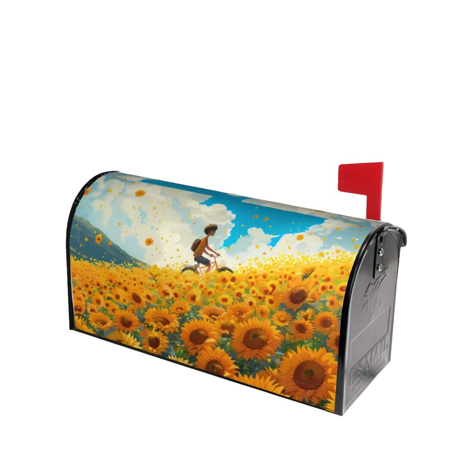 Fotbe Clear Sky Sunflower Mailbox Covers Post Letter Box Cover Garden ...