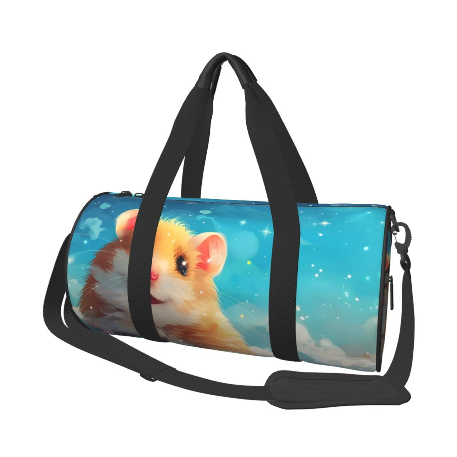 Fotbe Cloud Cute Hamster Pattern Foldable Sports Gym Bag with Wet Dry ...