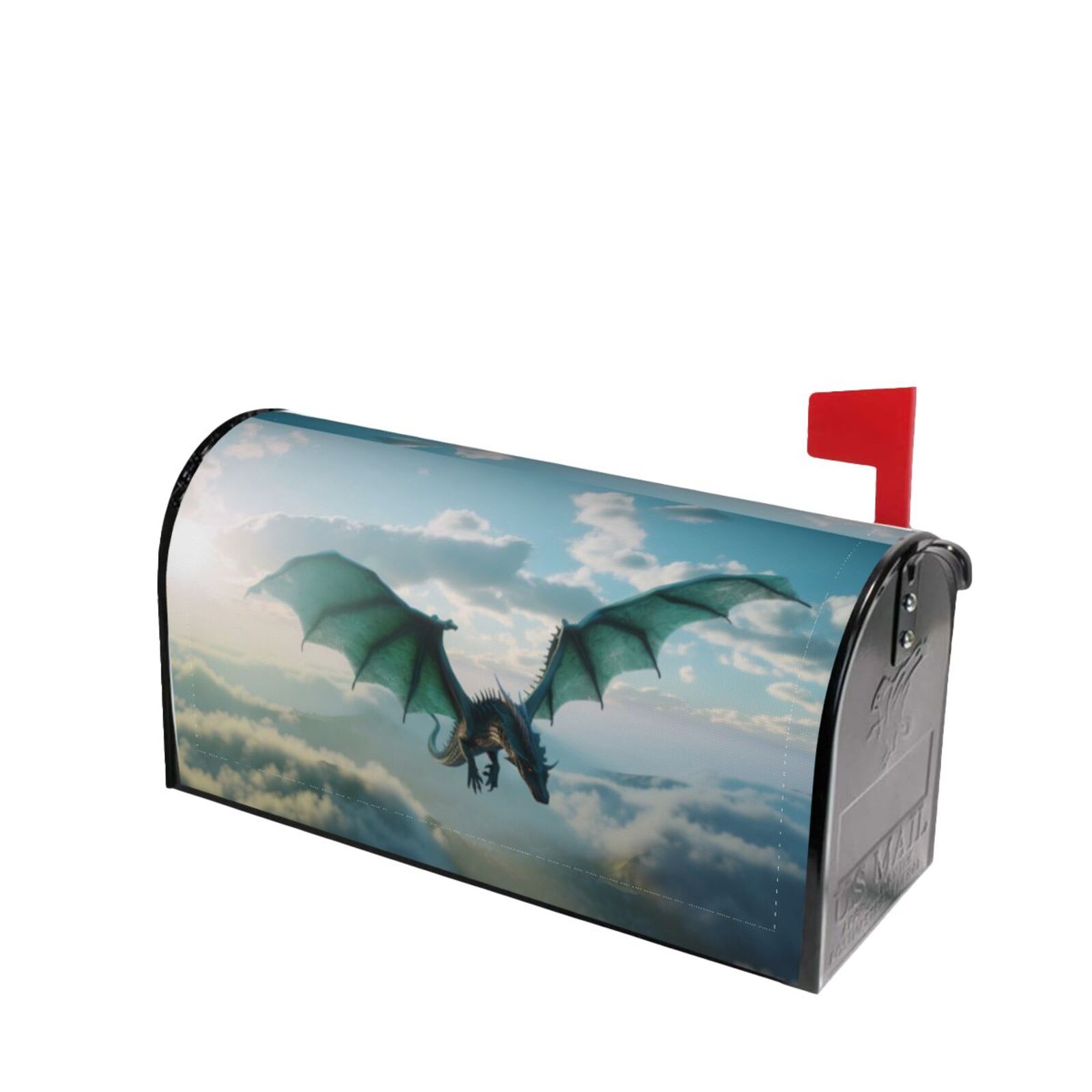 Fotbe Cloud Sky Green Dragon Mailbox Covers Post Letter Box Cover ...