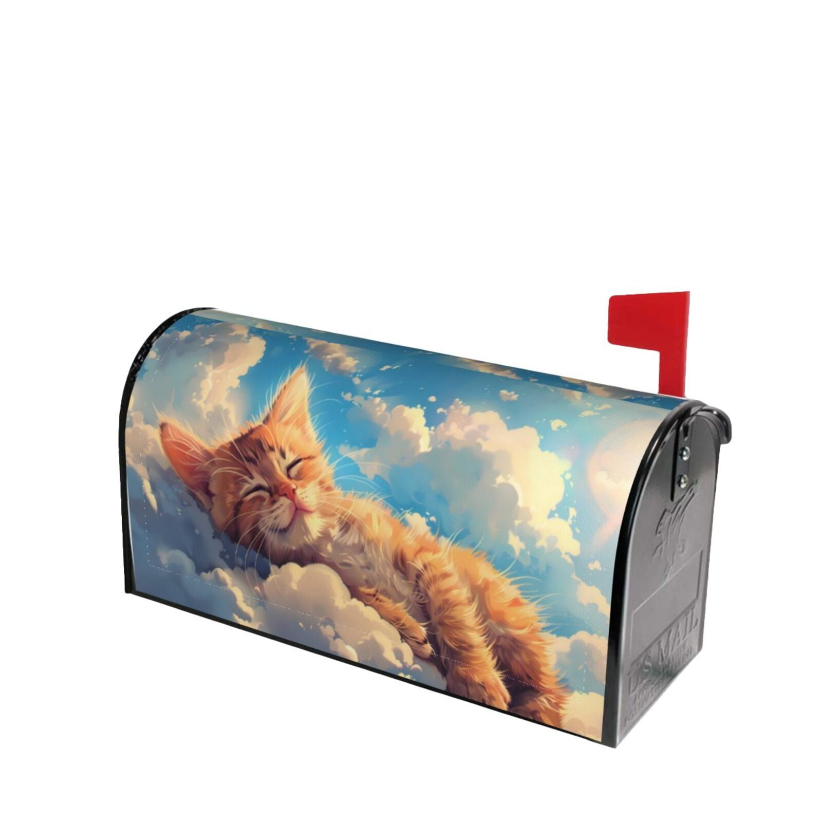 Fotbe Cloud Sleeping Cat Mailbox Covers Post Letter Box Cover Garden ...