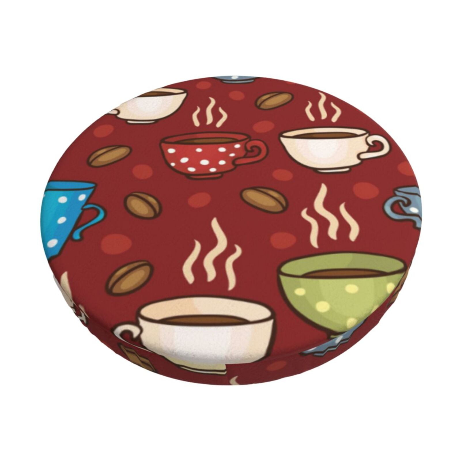 Fotbe Coffee Cups Stool Covers Round,Waterproof Round Bar Stool Covers ...