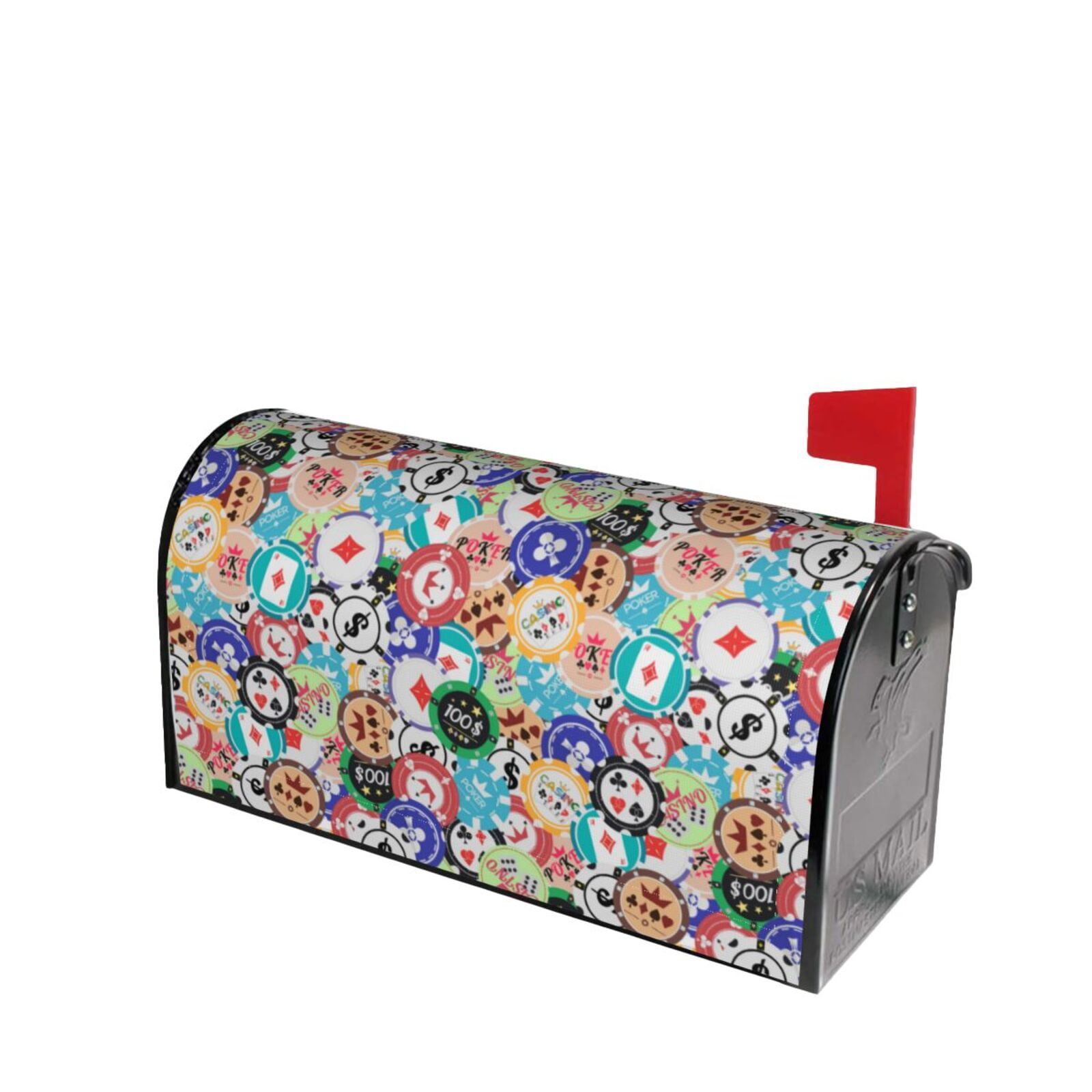 Fotbe Colored Casino Chips Mailbox Covers Post Letter Box Cover Garden ...