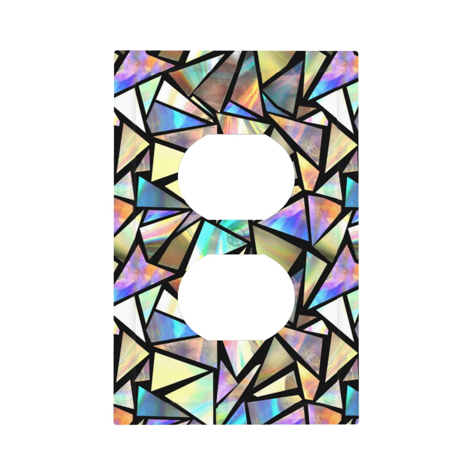 Fotbe Colored Glass Print Duplex Receptacle Wall Plate, 1-Gang 5.0" x3 ...