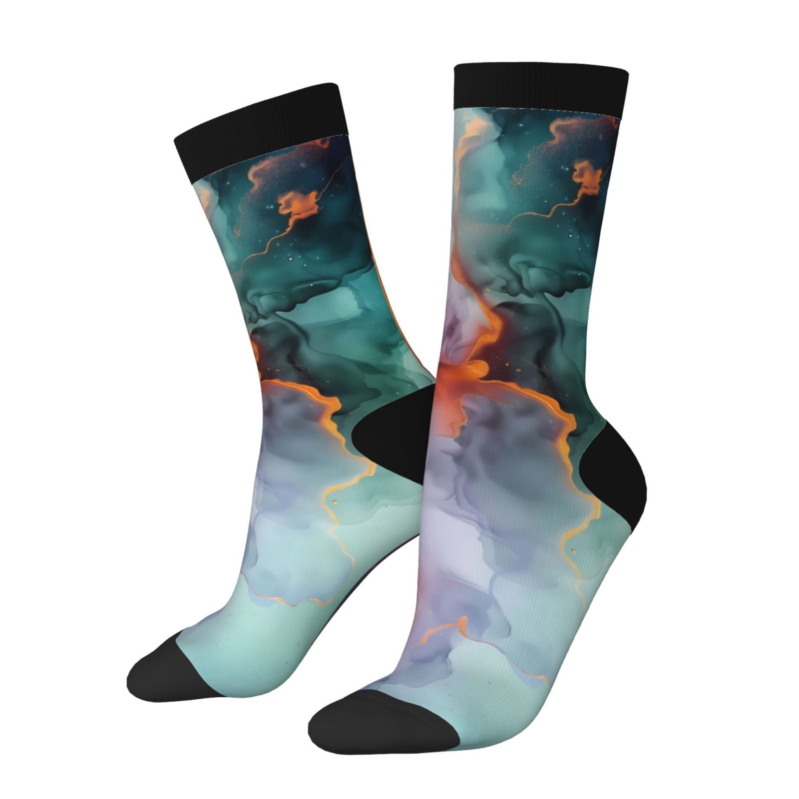 Fotbe Colorful Abstract Waves Pattern Long Socks for Men & Women ...