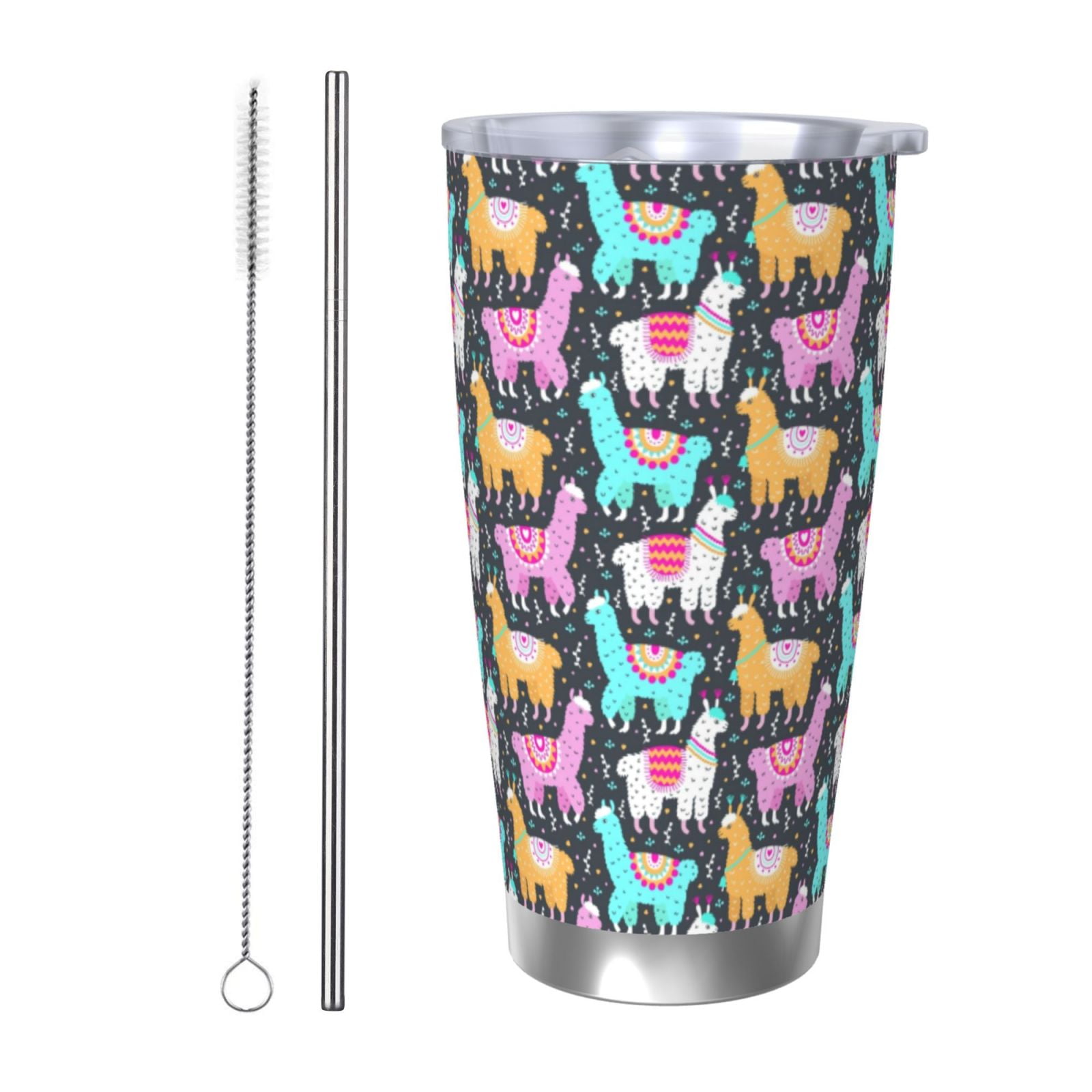 Fotbe Colorful Alpaca Pattern 20 oz Tumbler Stainless Steel Vacuum ...