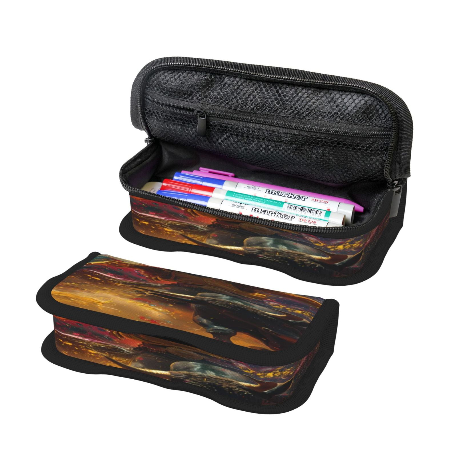 Fotbe Colorful Bull Western Man Pattern Pencil Case,Canvas Pen Case ...
