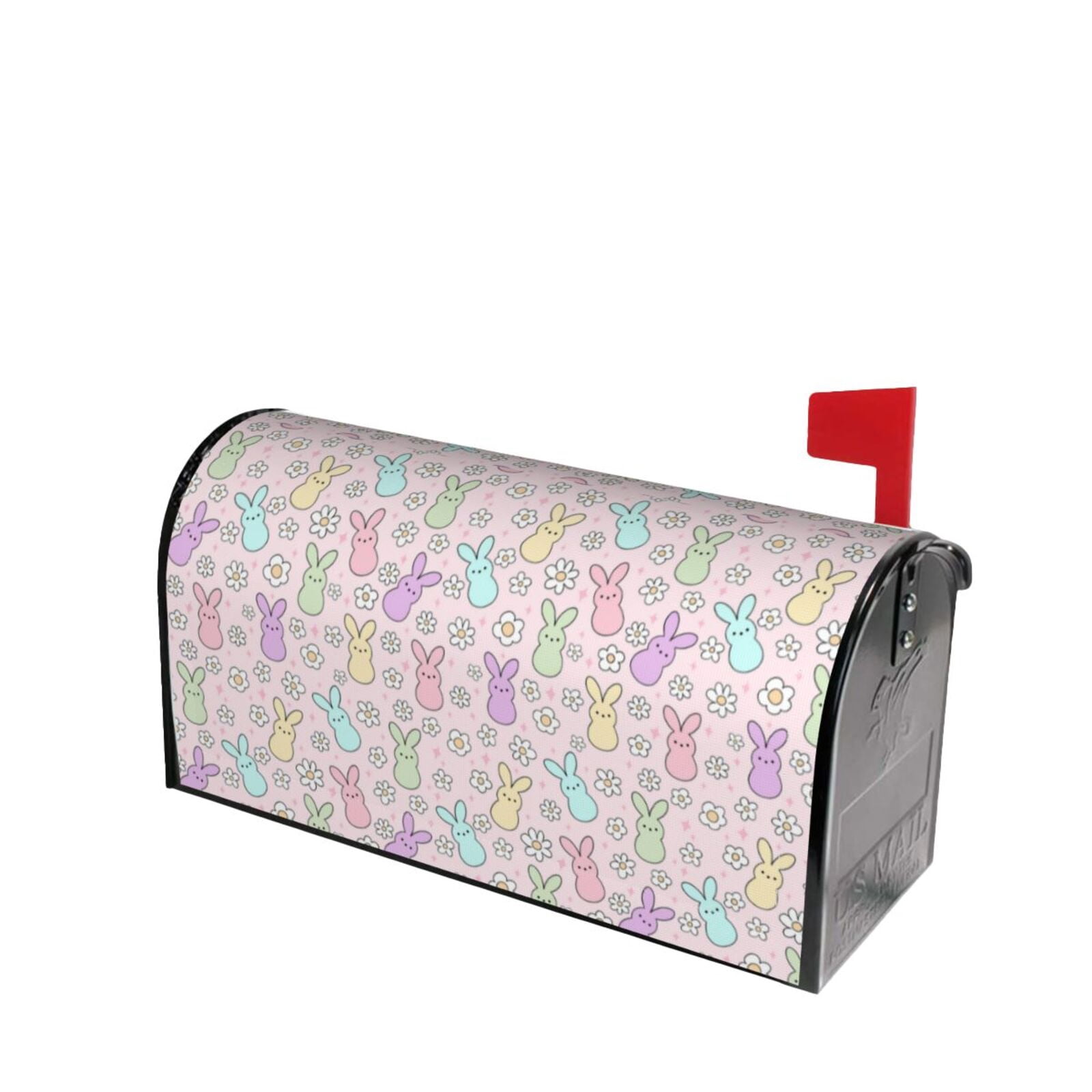Fotbe Colorful Bunny Mailbox Covers Post Letter Box Cover Garden Decor ...