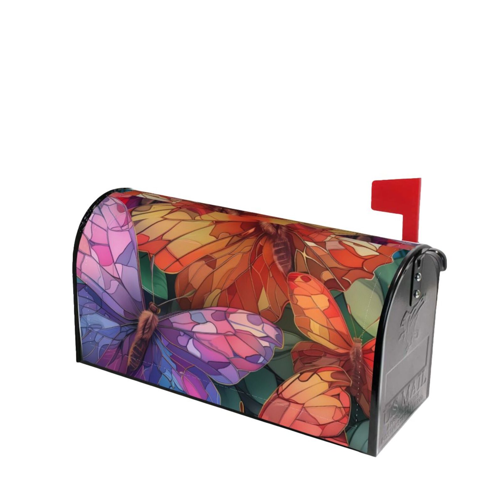 Fotbe Colorful Butterfly Cluster Mailbox Covers Post Letter Box Cover ...