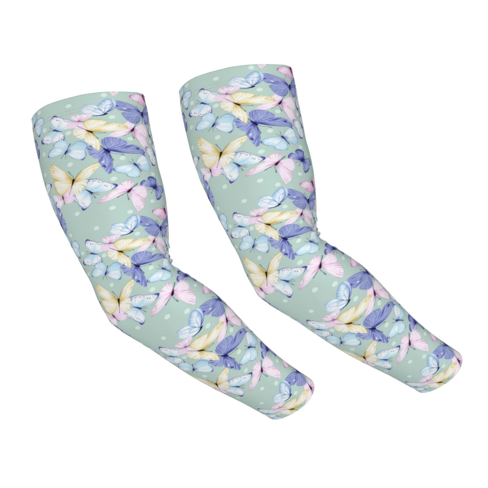 Fotbe Colorful Butterfly UV Sun Protection Arm Sleeves - Tattoo Cover ...