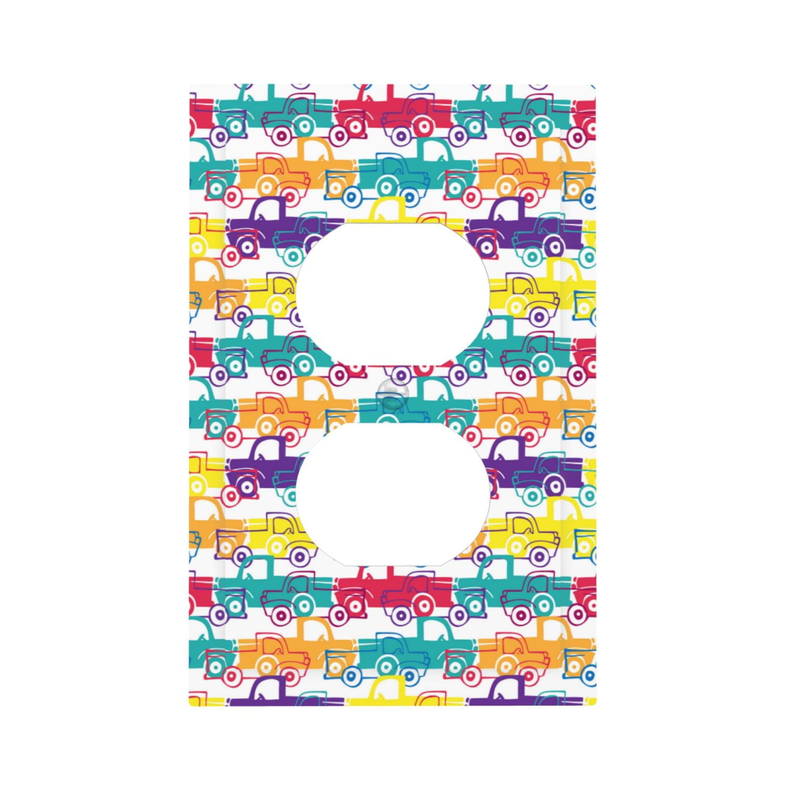 Fotbe Colorful Car Print Duplex Receptacle Wall Plate, 1-Gang 5.0" x3.0 ...