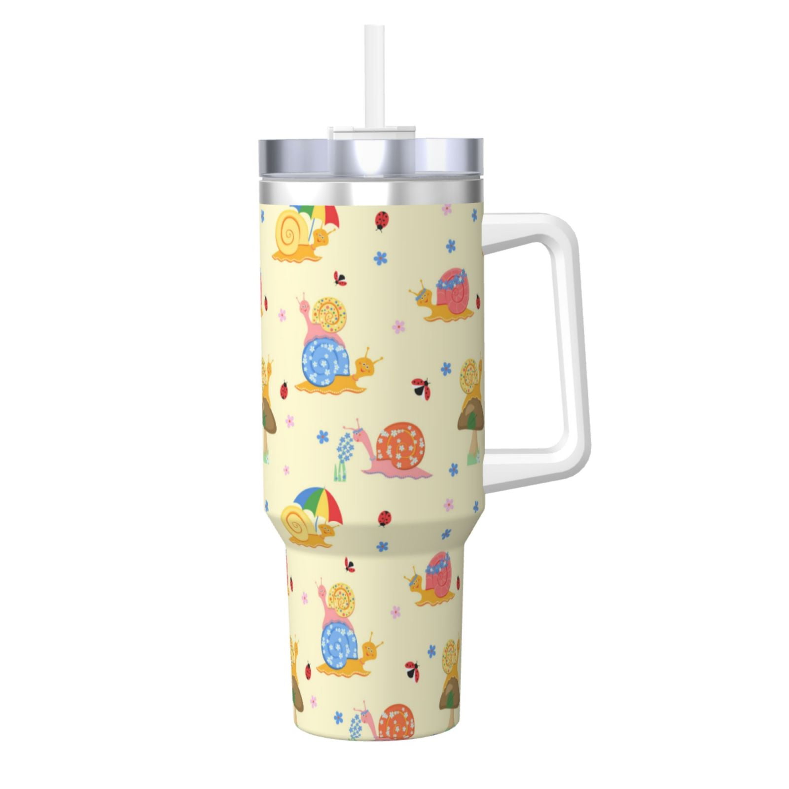 Fotbe Colorful Cartoon Snail Pattern 40oz Ice Bully With Handle And ...
