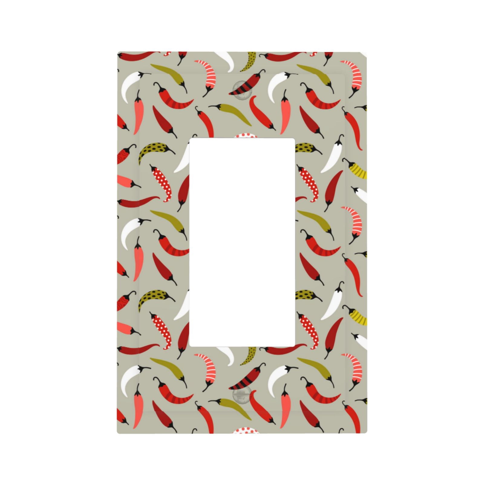 Fotbe Colorful Chili Print Duplex Receptacle Wall Plate, 1-Gang 5.0" x3 ...