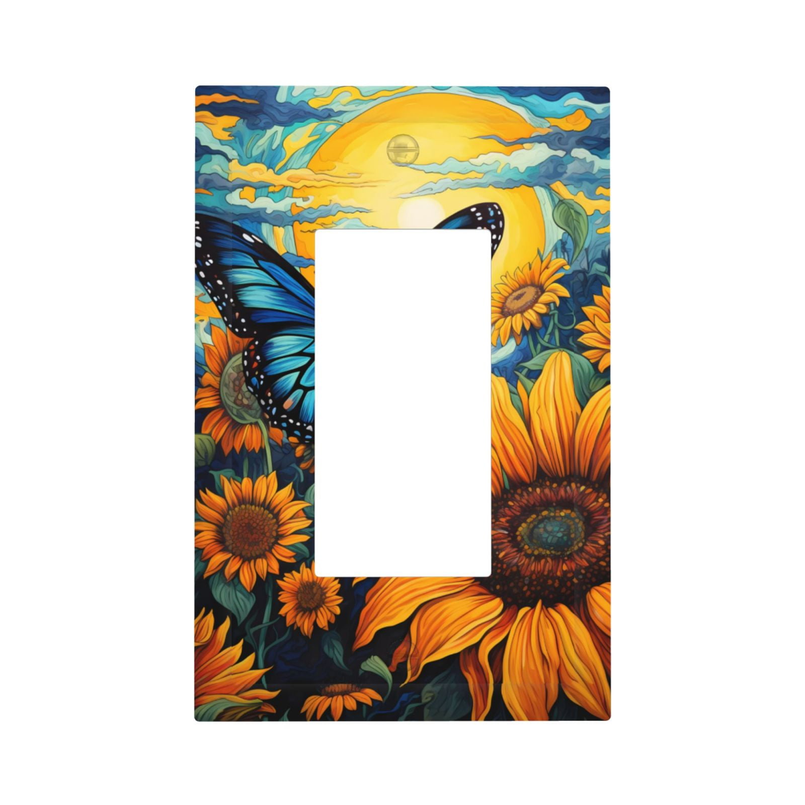 Fotbe Colorful Cloud Butterfly Sunflower Print Duplex Receptacle Wall ...