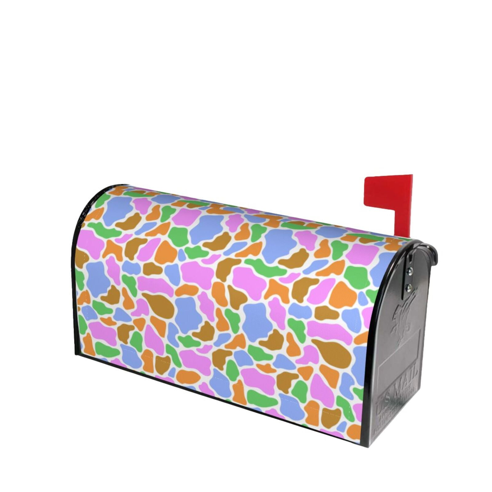 Fotbe Colorful Cow Skin Mailbox Covers Post Letter Box Cover Garden ...