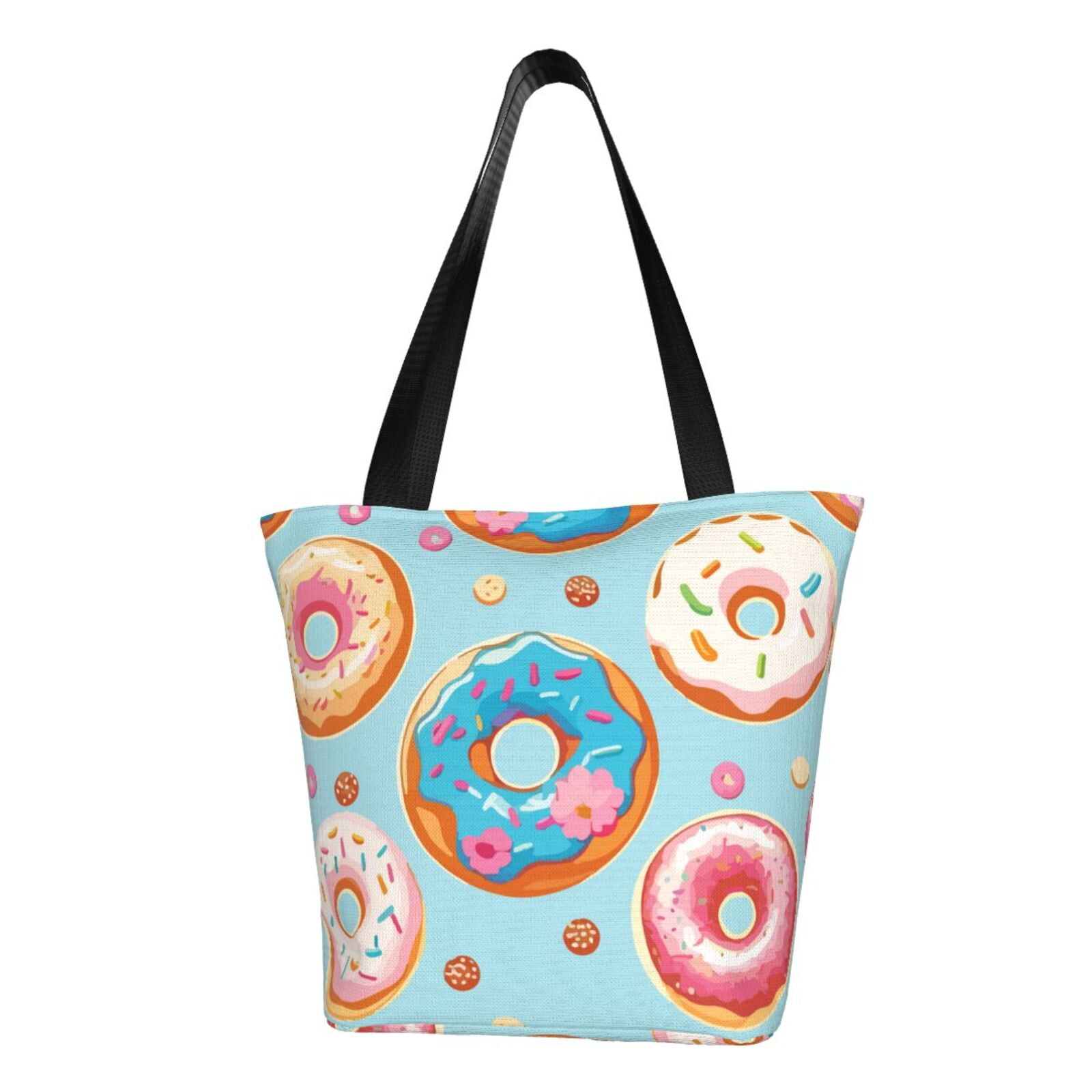 Fotbe Colorful Donut Pattern Beach Tote,Shoulder Handbag,Spacious Tote ...
