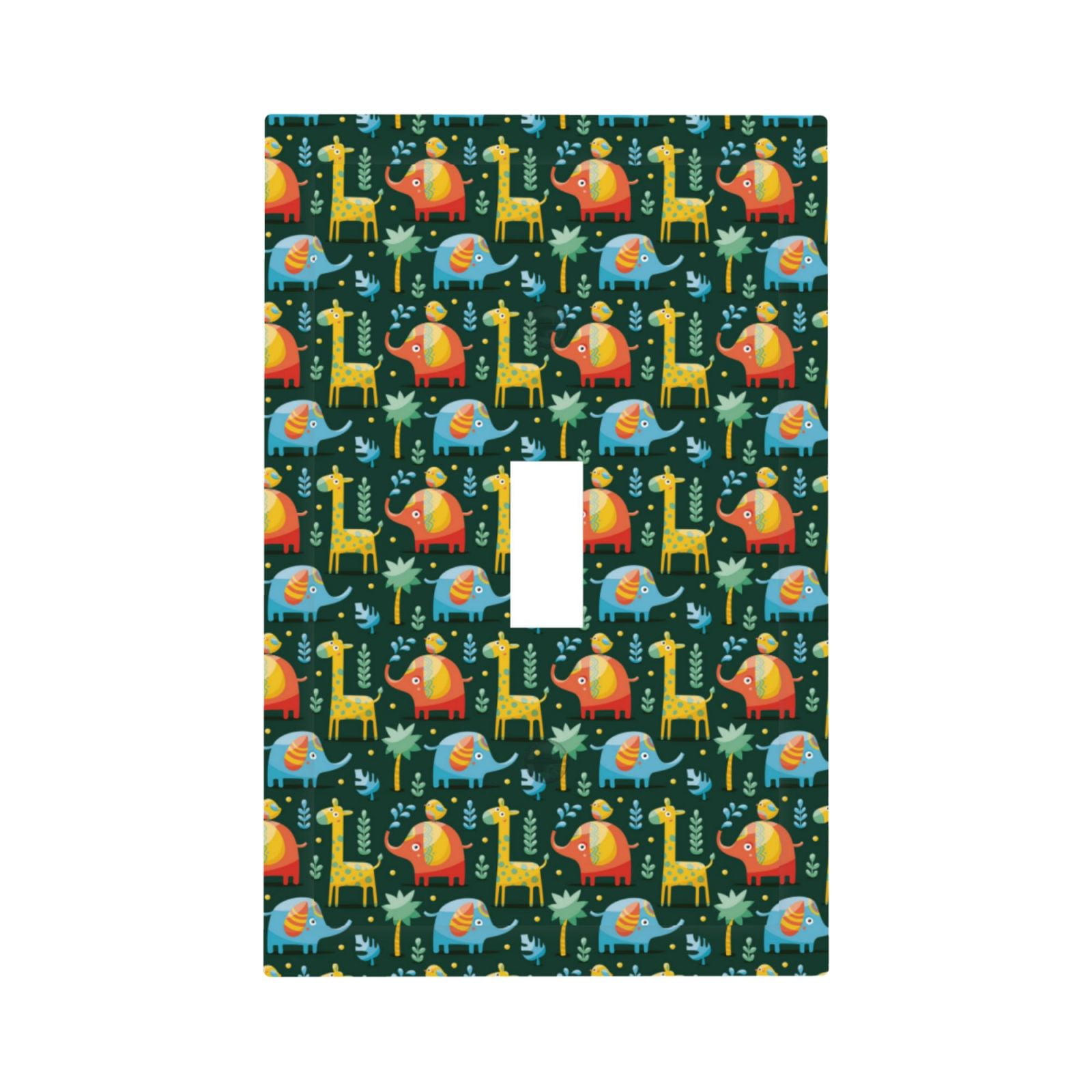 Fotbe Colorful Elephants Print Duplex Receptacle Wall Plate, 1-Gang 5.0 ...