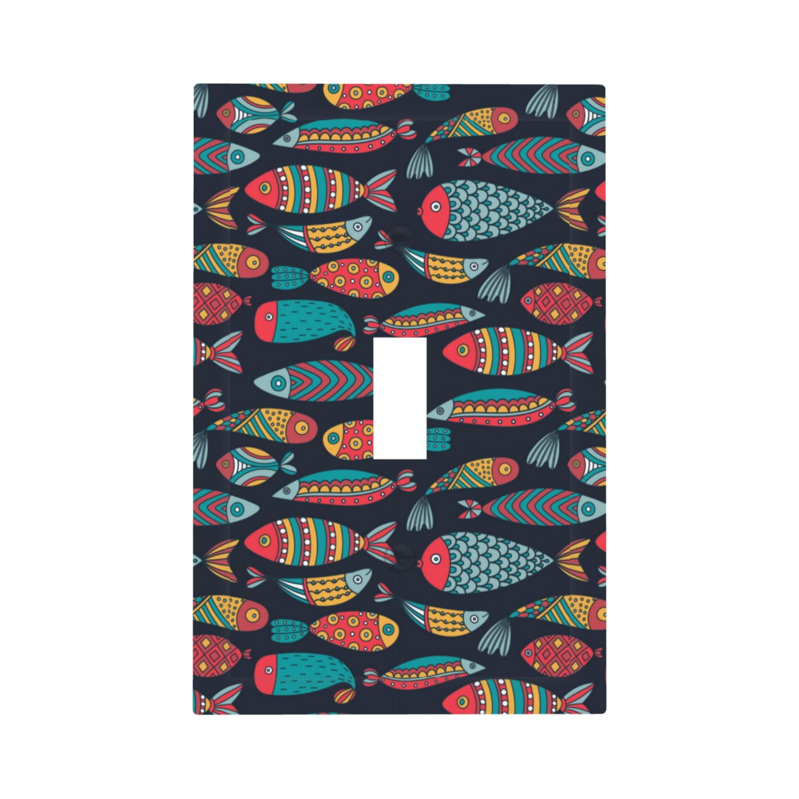Fotbe Colorful Fish Print Duplex Receptacle Wall Plate, 1-Gang 5.0" x3 ...