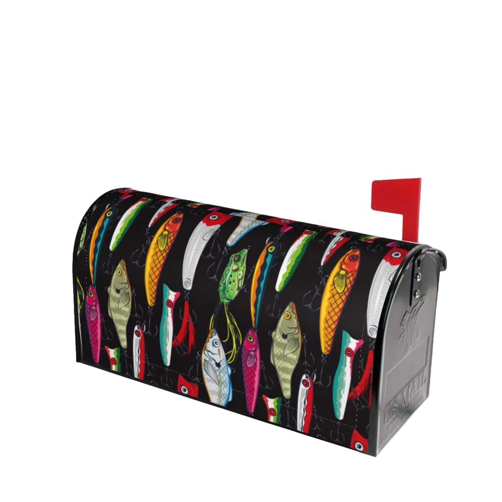 Fotbe Colorful Fishing Lures Mailbox Covers Post Letter Box Cover ...