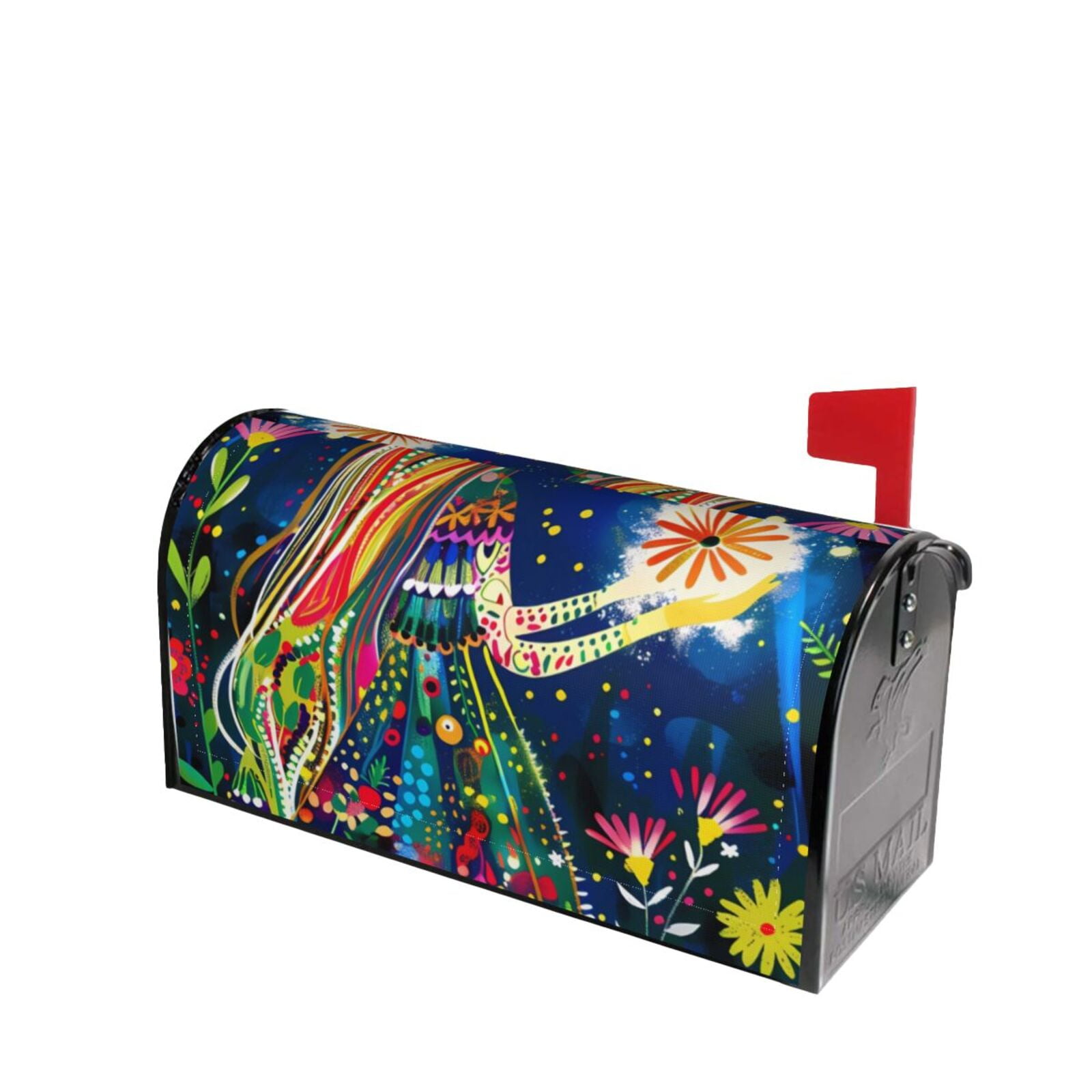 Fotbe Colorful Floral Forest Fairy Mailbox Covers Post Letter Box Cover ...