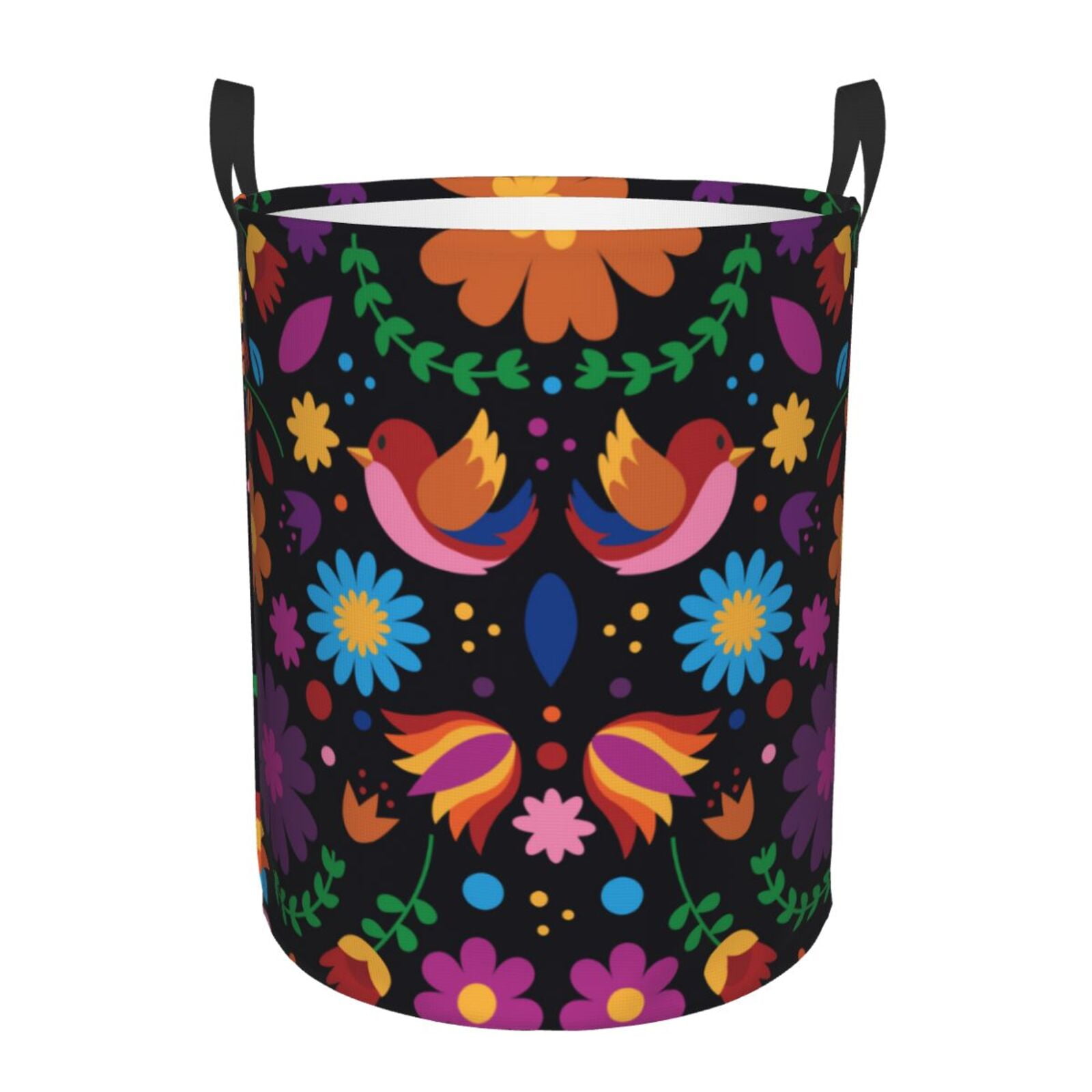 Fotbe Colorful Floral2 Laundry Basket with Handles, Waterproof Large ...