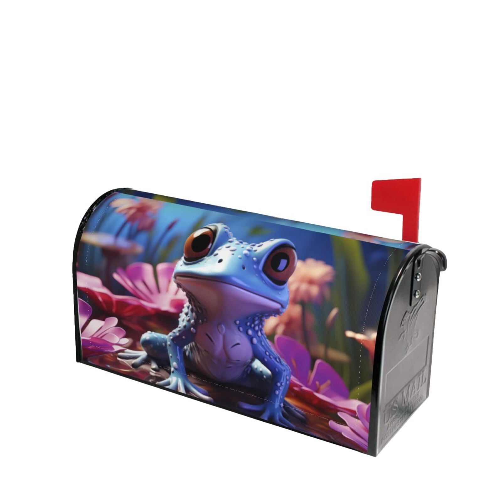 Fotbe Colorful Frog Among Flowers Mailbox Covers Post Letter Box Cover ...