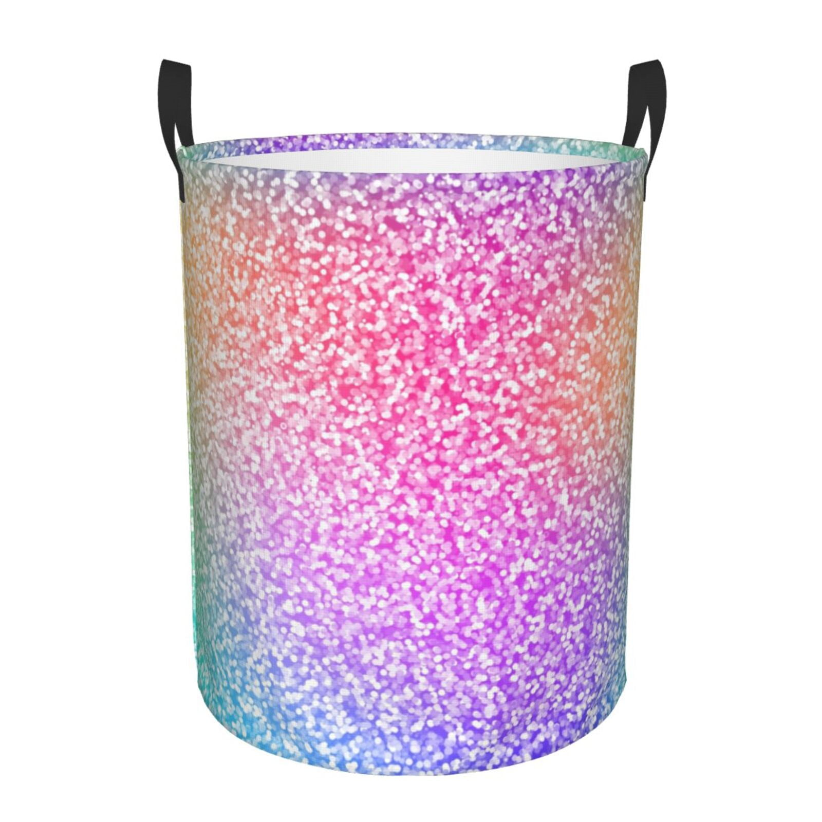 Fotbe Colorful Glitters Laundry Basket with Handles, Waterproof Large ...