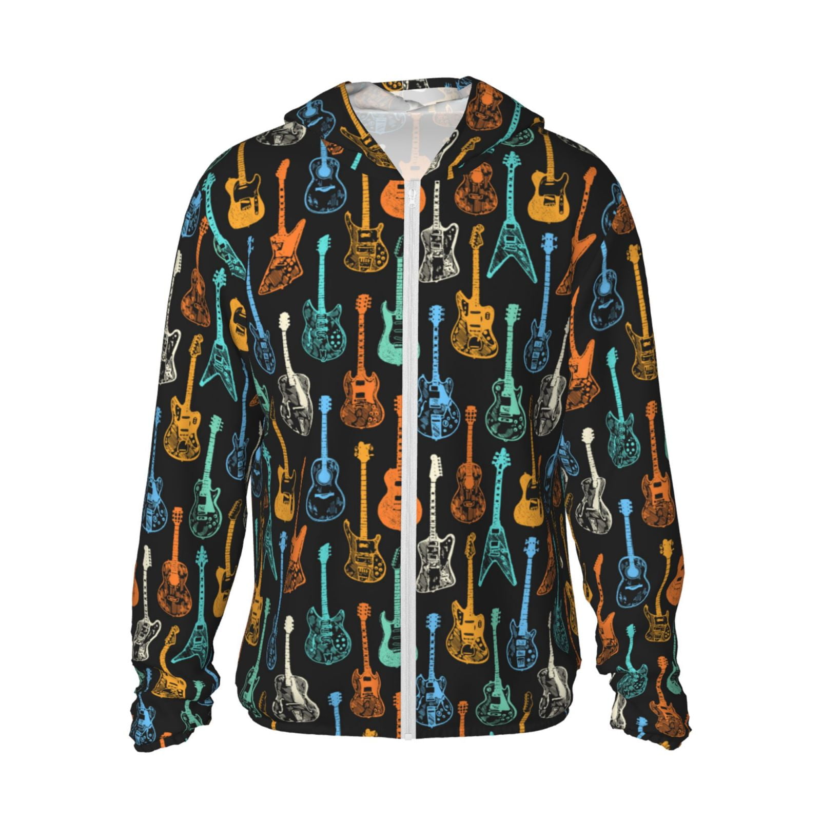 Fotbe Colorful Guitar Men's Women's UPF 50+ Sun Protection Jacket ...