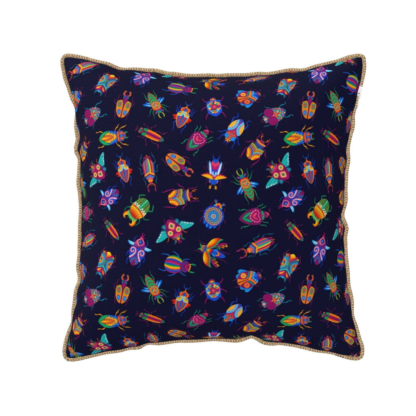 Fotbe Colorful Insects Pattern Velvet Decorative Throw Pillow Covers ...