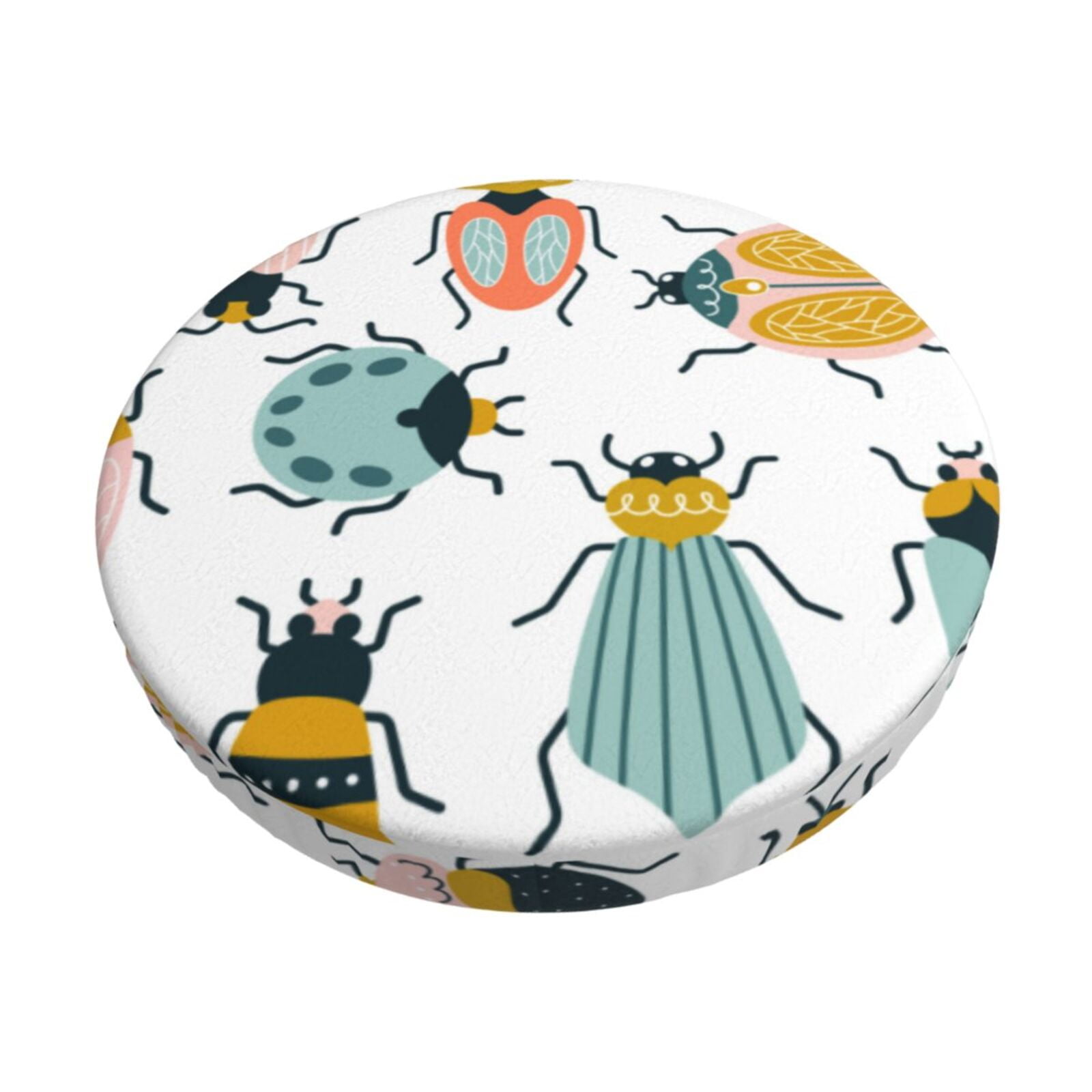Fotbe Colorful Insects Stool Covers Round,Waterproof Round Bar Stool ...
