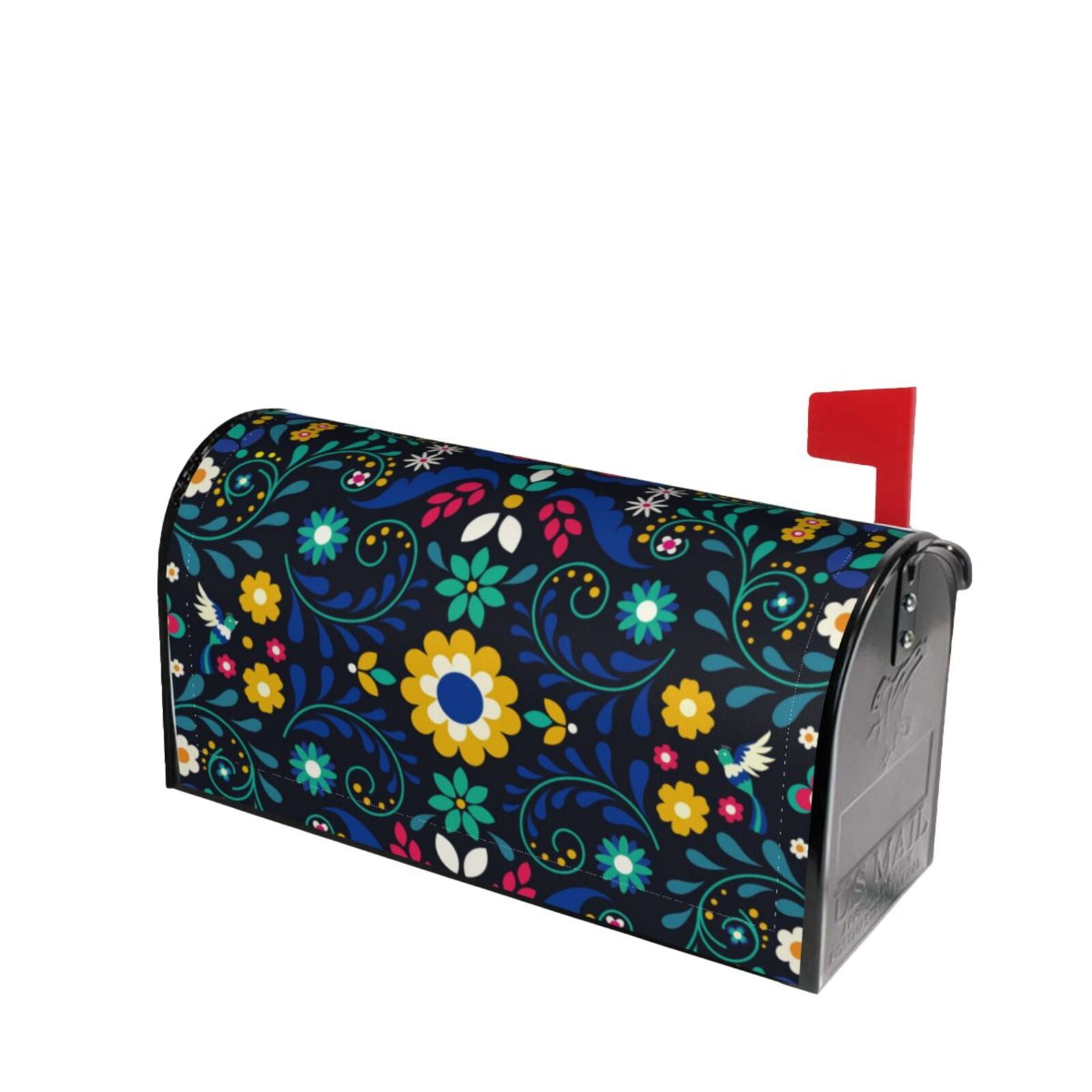 Fotbe Colorful Mexican Flower Mailbox Covers Post Letter Box Cover ...
